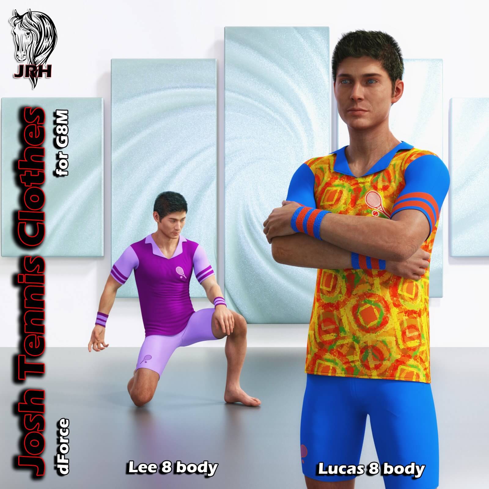JRH dForce Josh Tennis Clothes For G8M - Daz Content by JaReHorse
