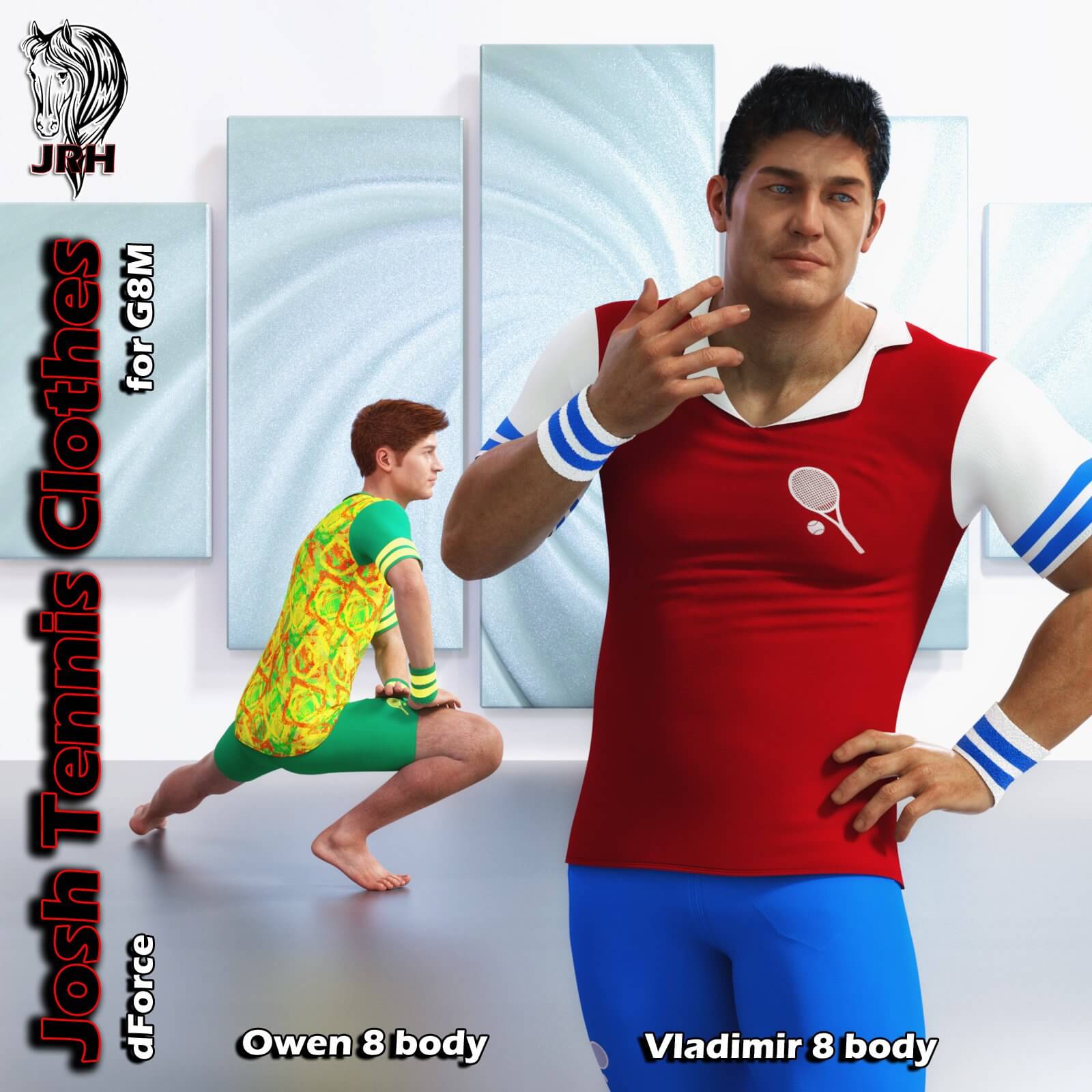JRH dForce Josh Tennis Clothes For G8M - Daz Content by JaReHorse