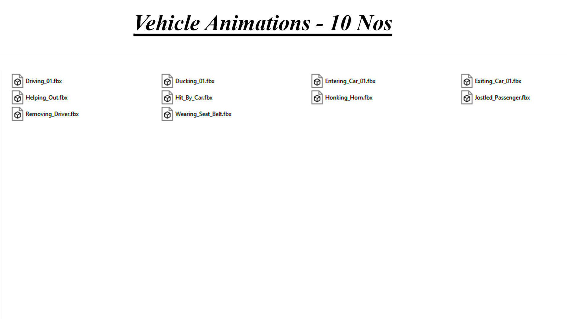 10 Vehicle Animations - 3D Model by jasirkt