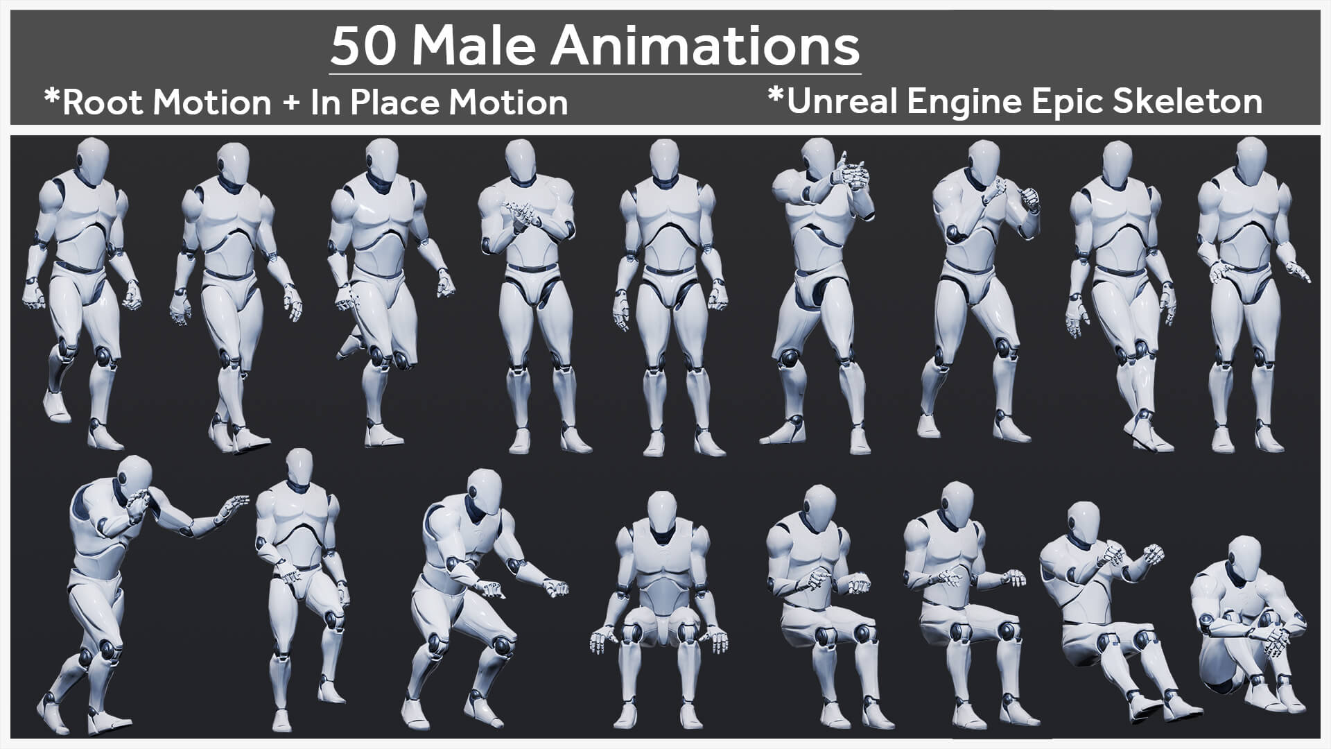 50 Male Animations - 3D Model by jasirkt