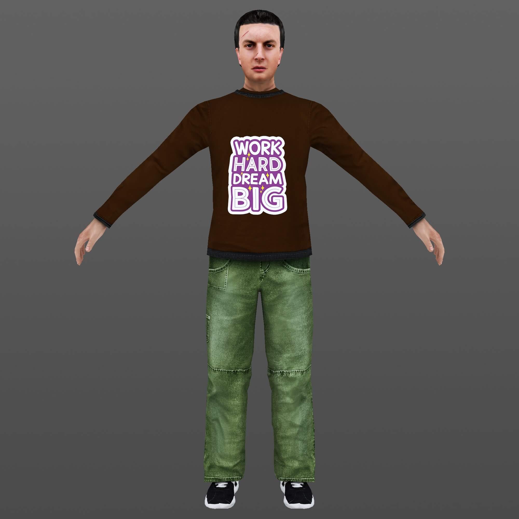 Man 1 To 35 -With 250 Animations 3D Model by jasirkt