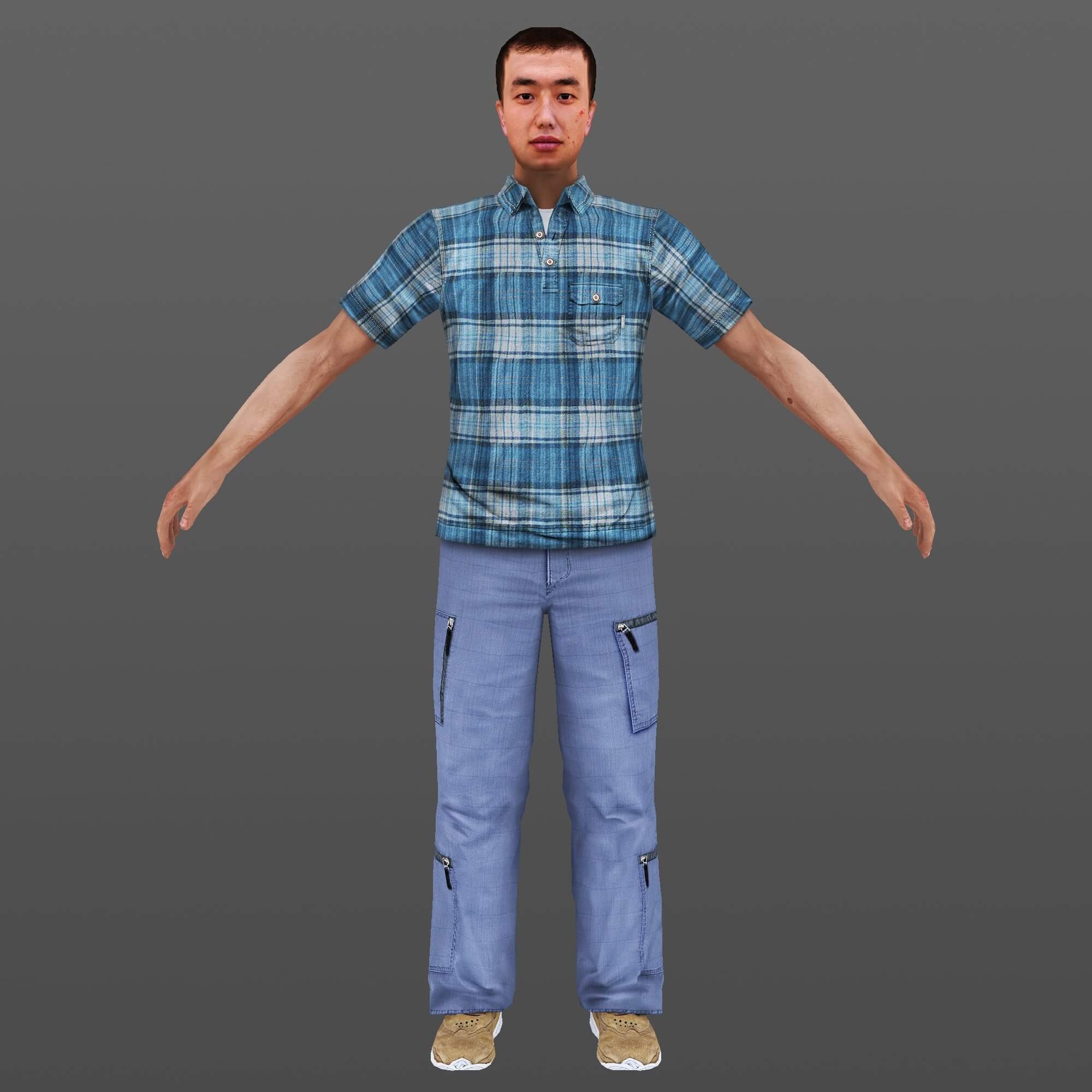Man 20 -With 250 Animations 3D Model by jasirkt