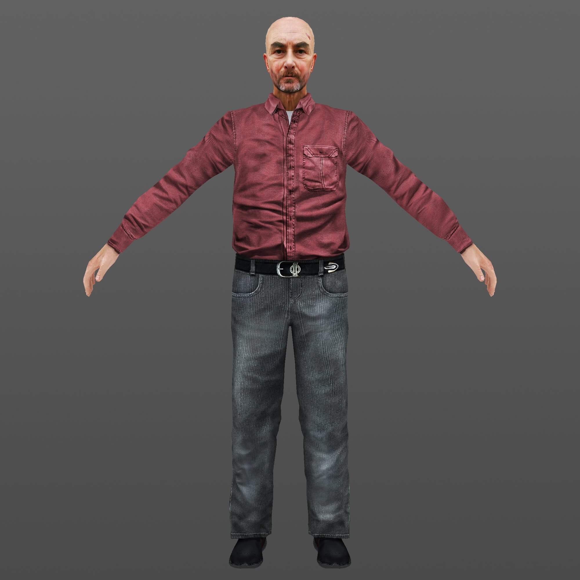 Man 46 -With 250 Animations 3D Model by jasirkt