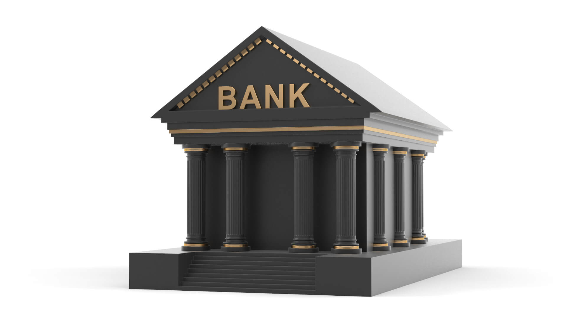 Bank Building Symbol - 3D Model by Javidan