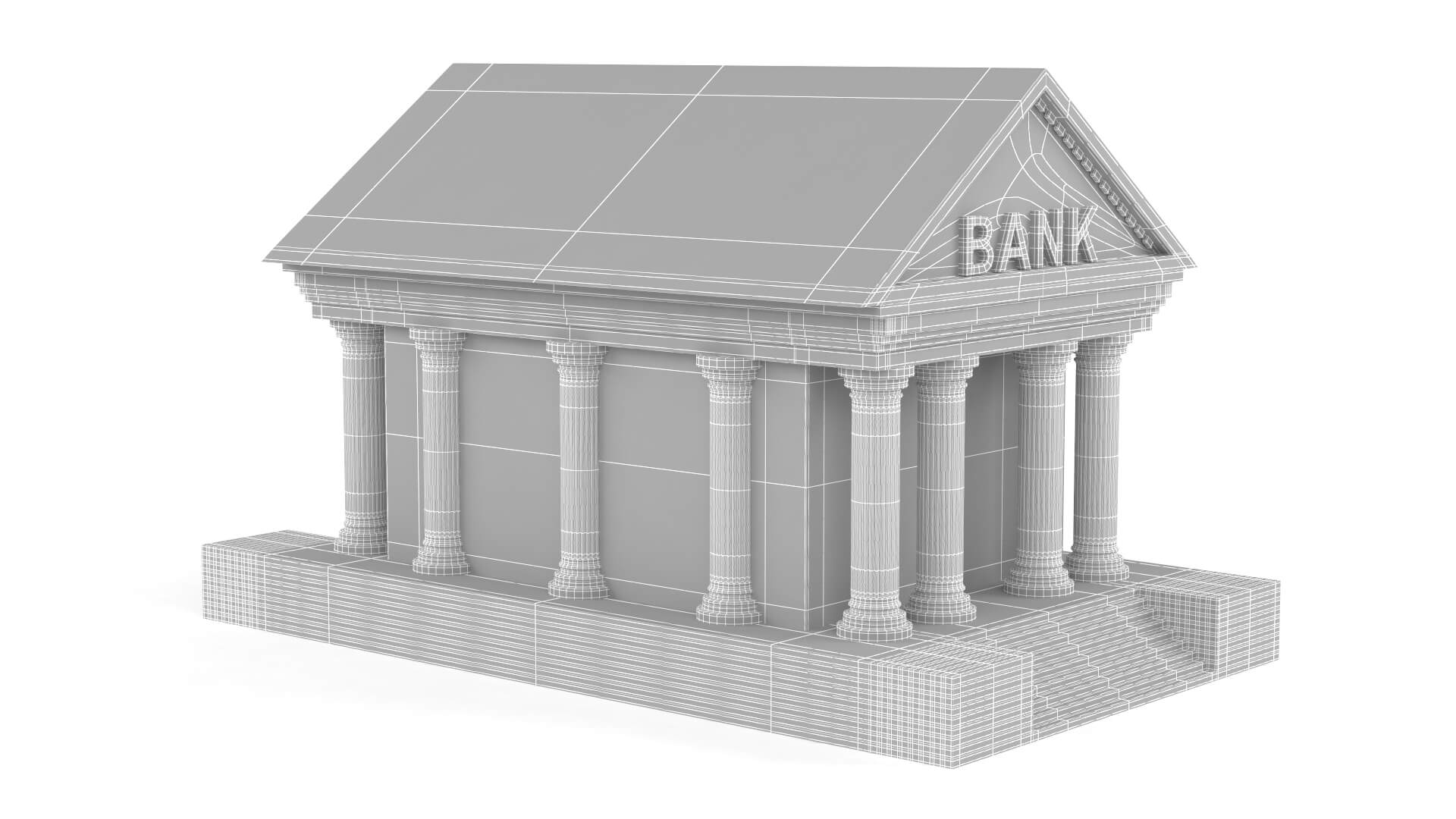 Bank Building Symbol - 3D Model by Javidan