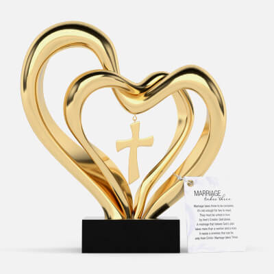 Double Heart Wedding Cross - 3D Model by Javidan