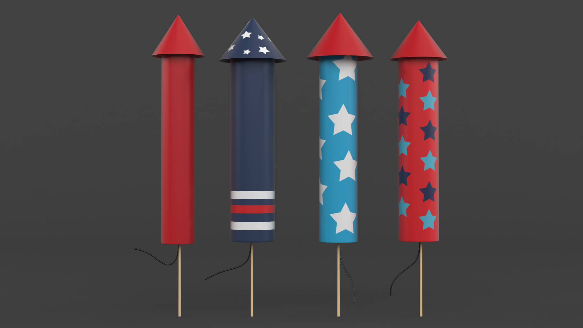Firework Rockets - 3D Model by Javidan