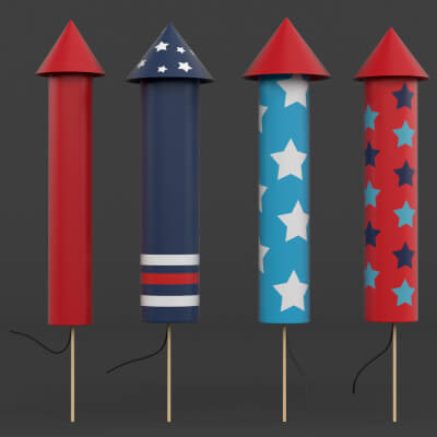 Firework Rockets - 3D Model by Javidan