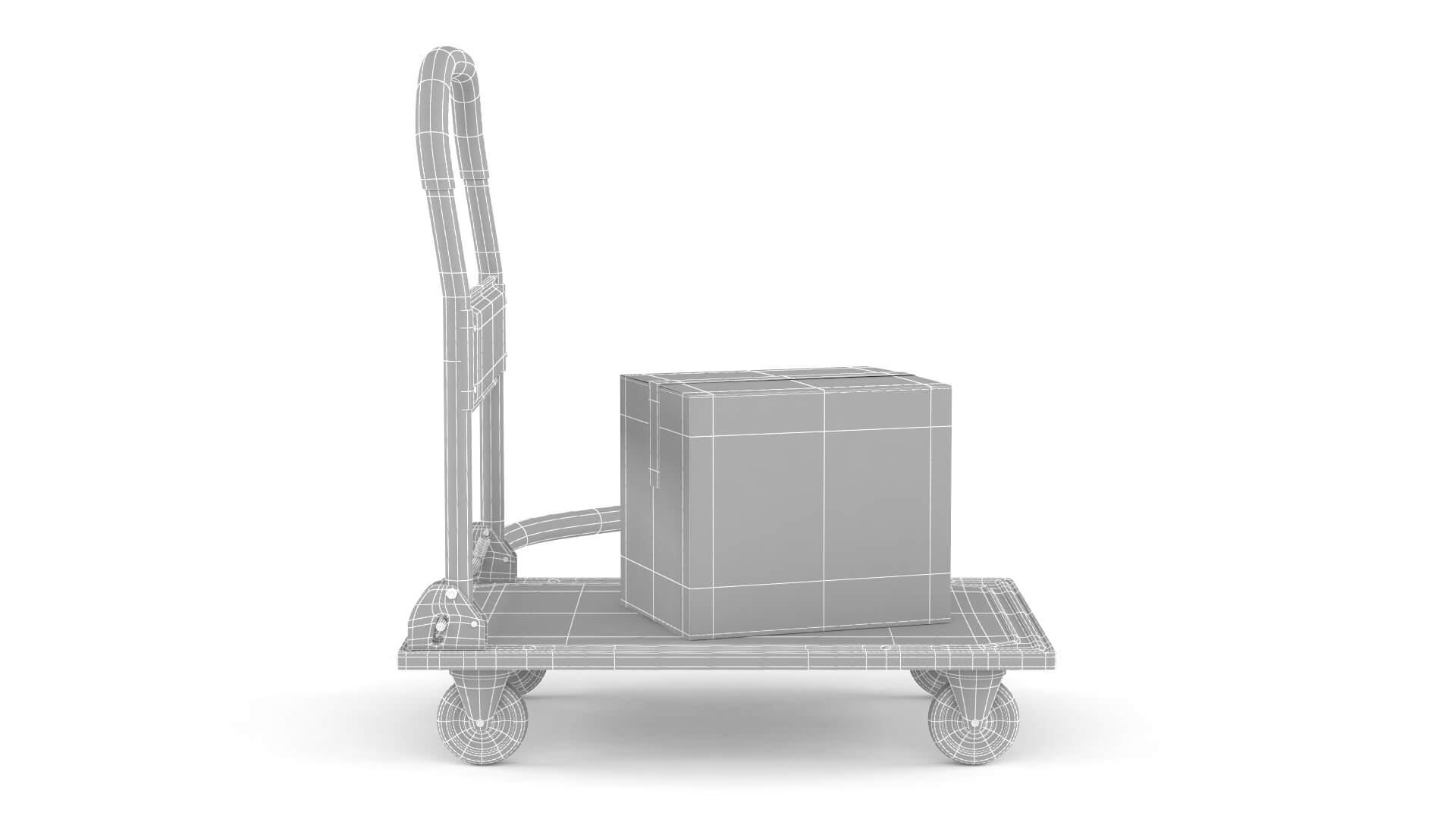 Folding Handle Trolley - 3D Model by Javidan