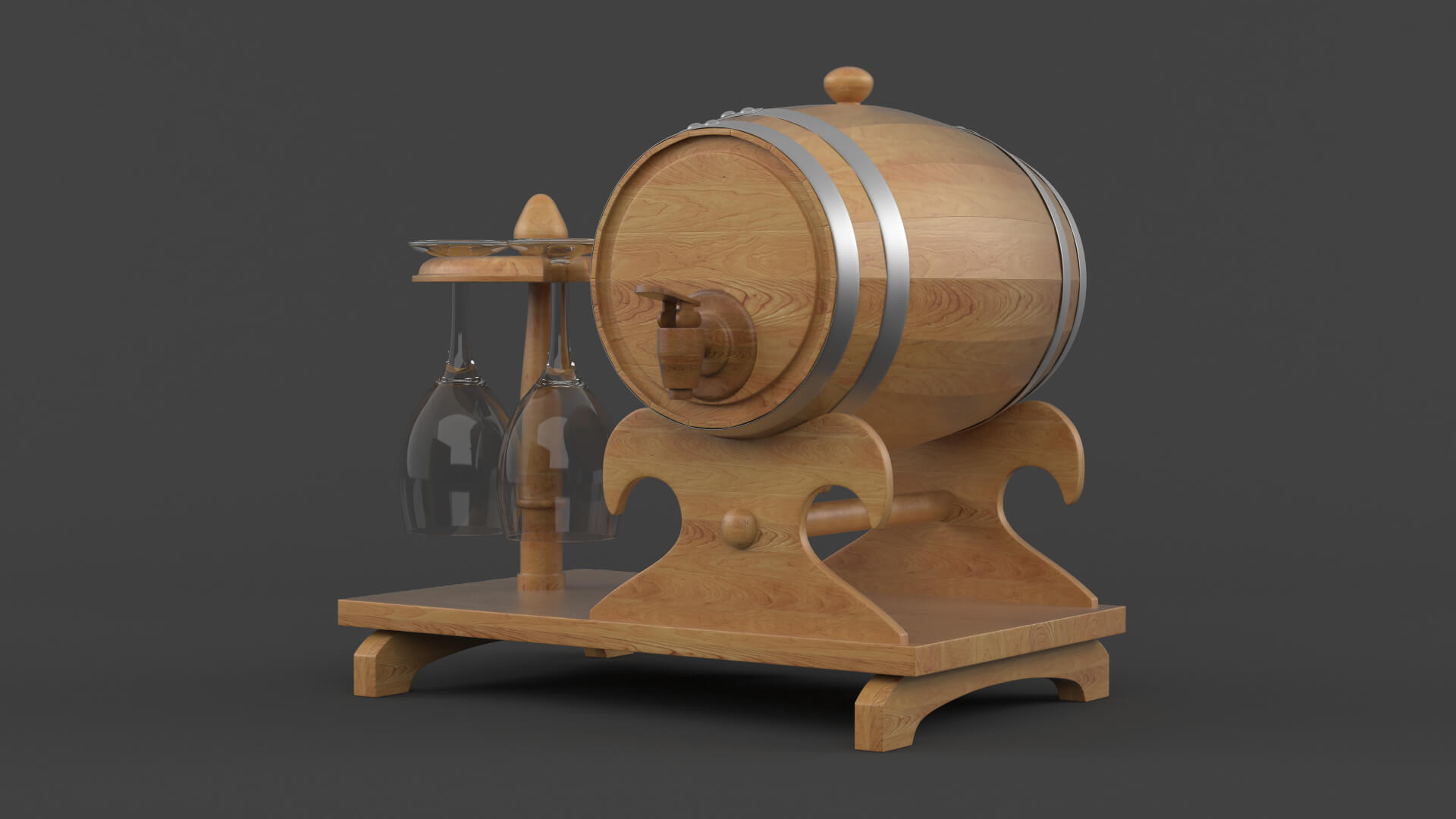 Oak Wine Barrel - 3D Model by Javidan