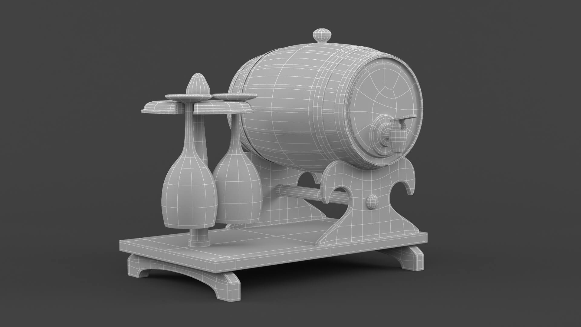 Oak Wine Barrel - 3D Model by Javidan