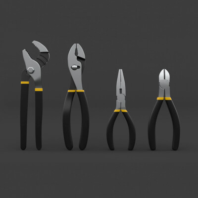 Pliers Set Pair - 3D Model by Javidan