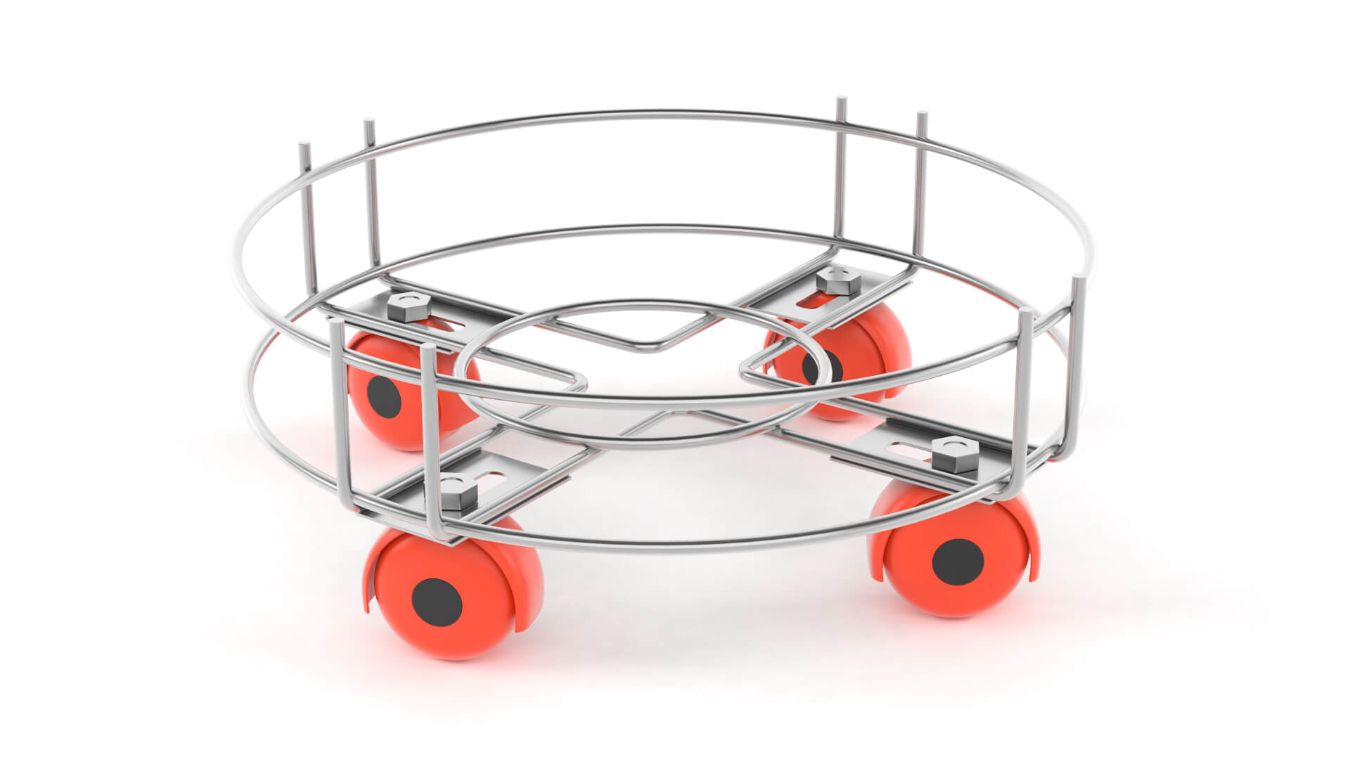 Stainless Steel Cylinder Trolly - Free 3D Model by Javidan