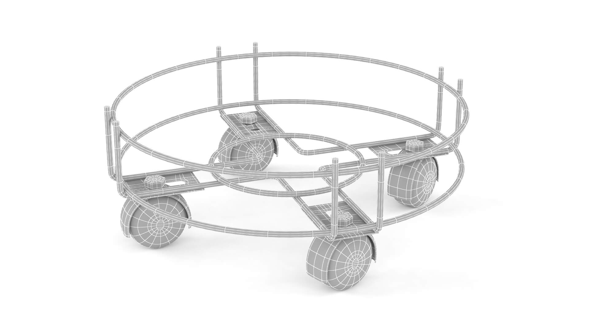 Stainless Steel Cylinder Trolly - Free 3D Model by Javidan