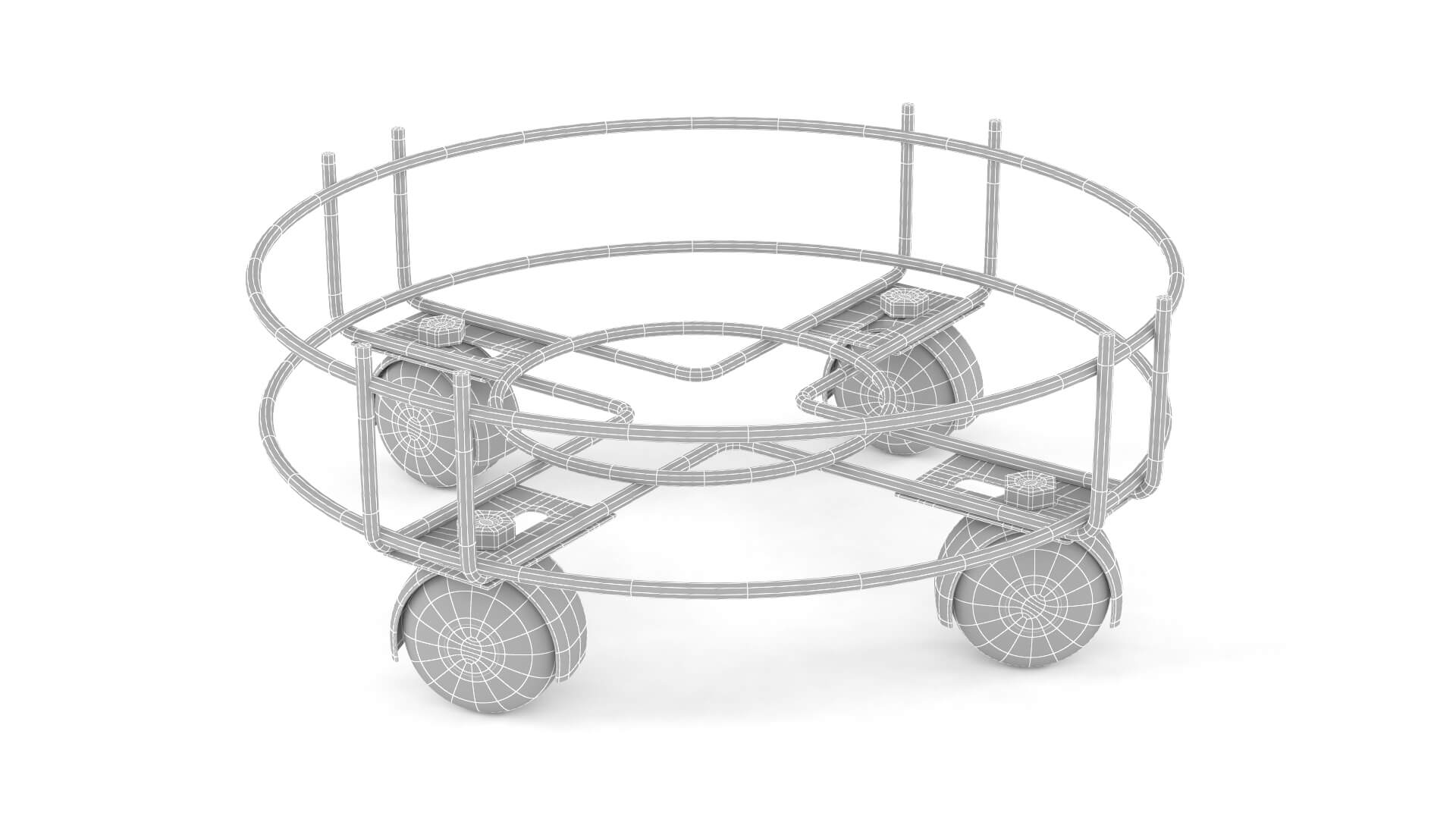 Stainless Steel Cylinder Trolly - Free 3D Model by Javidan