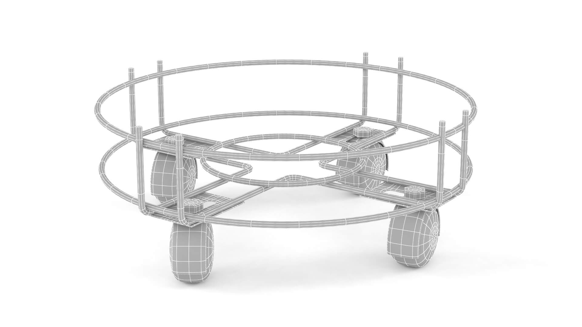 Stainless Steel Cylinder Trolly - Free 3D Model by Javidan