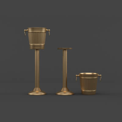 Stainless Steel Standing Ice Bucket - Free 3D Model by Javidan