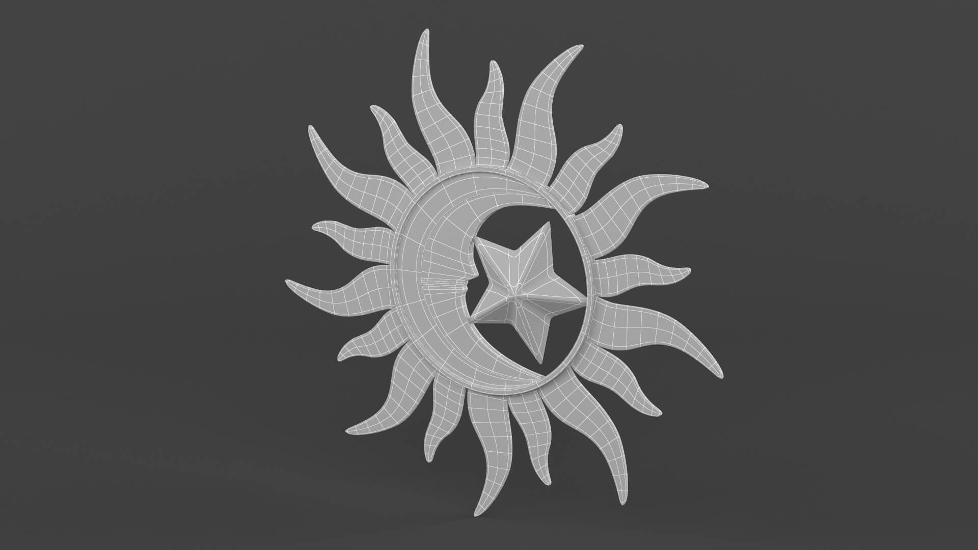 Sun Moon Wall Decoration - 3D Model by Javidan