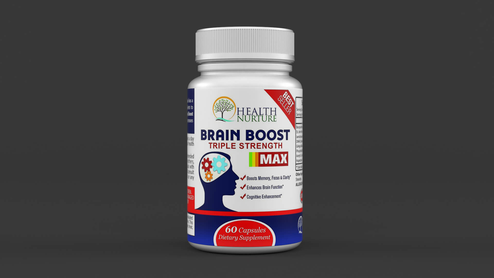 Supplement Bottle of Brain Boost - 3D Model by Javidan