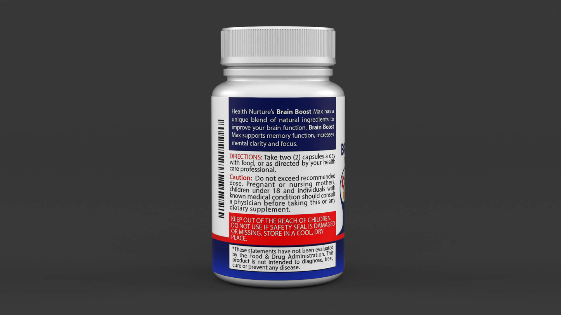 Supplement Bottle of Brain Boost - 3D Model by Javidan