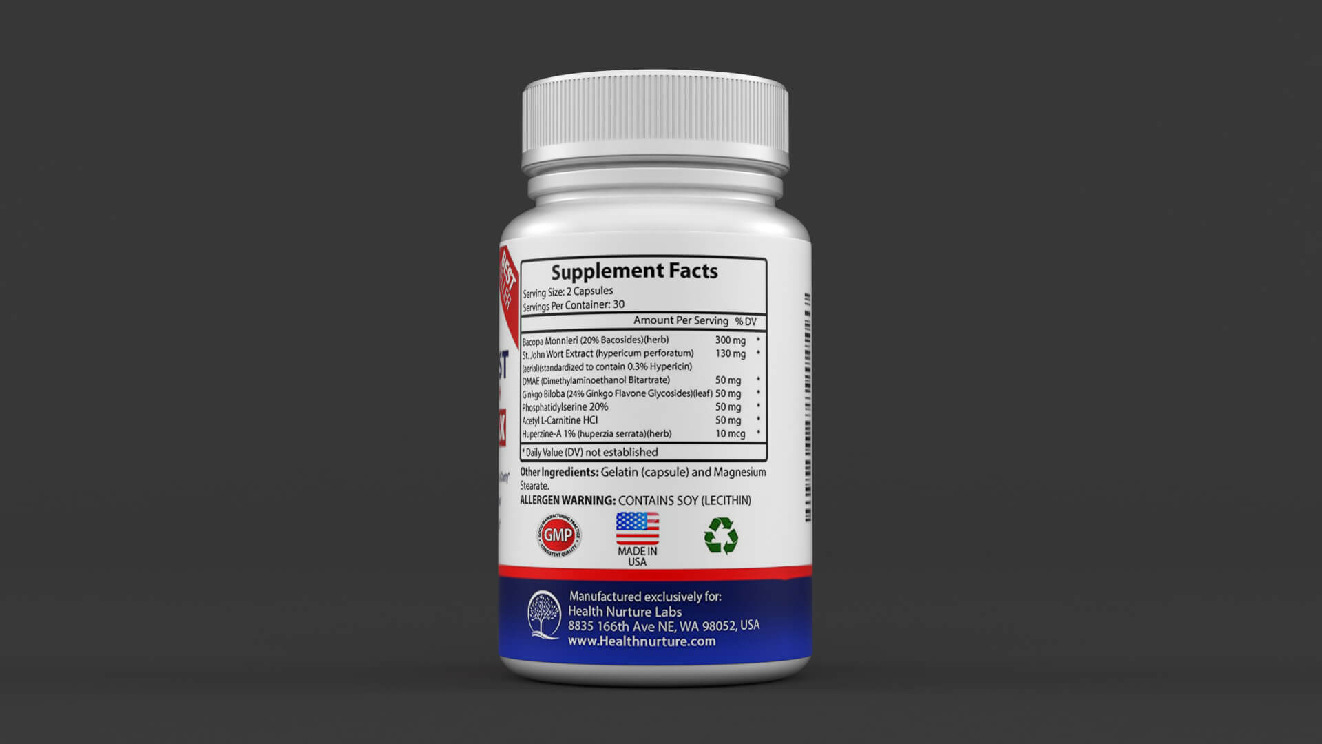 Supplement Bottle of Brain Boost - 3D Model by Javidan