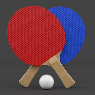 Table Tennis Rackets - 3D Model by Javidan