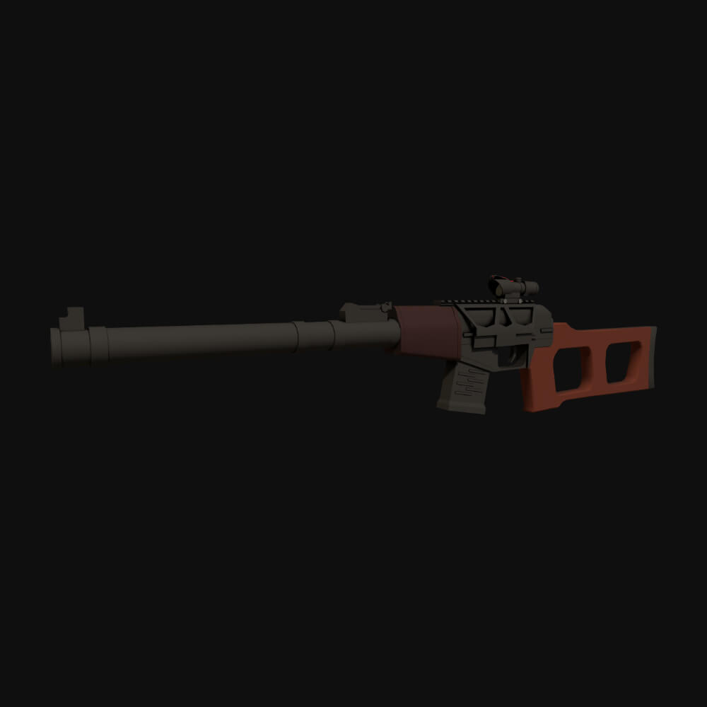 Low Poly Vss Rifle - 3D Model by jazzyrey