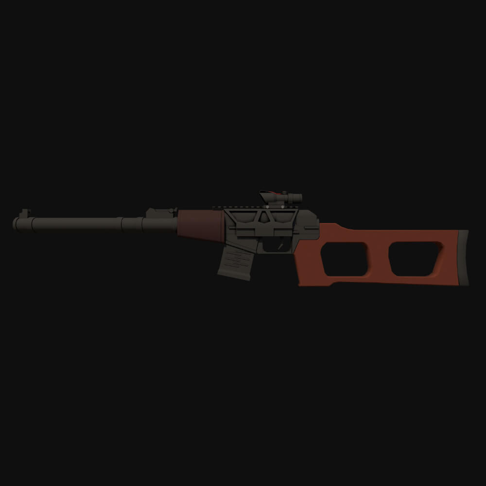 Low Poly Vss Rifle - 3D Model by jazzyrey