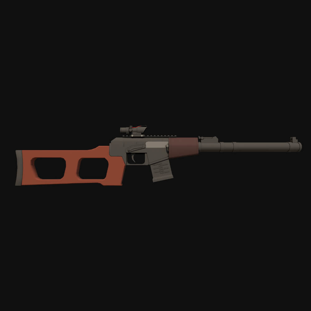 Low Poly Vss Rifle - 3D Model by jazzyrey