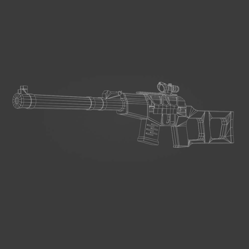 Low Poly Vss Rifle - 3D Model by jazzyrey