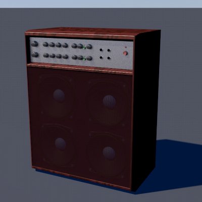 4-Speaker Amplifier 3D Model by jd94
