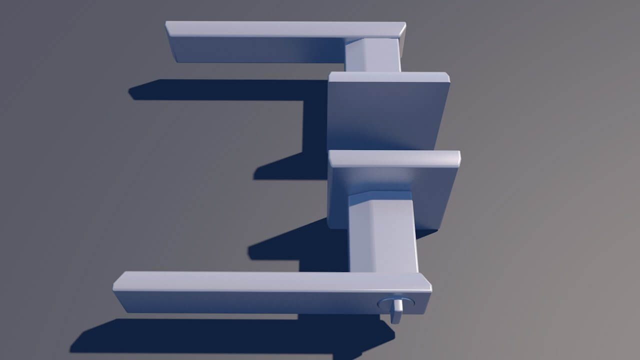 Square Door Handle Lever - 3D Model by jd94