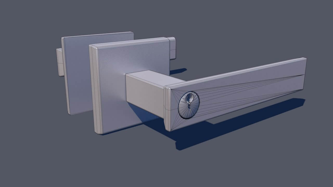 Square Door Handle Lever - 3D Model by jd94