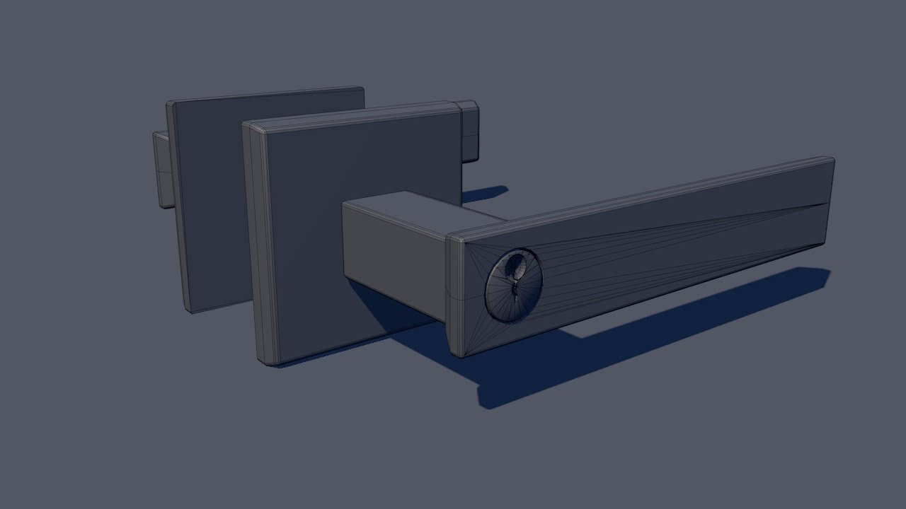Square Door Handle Lever - 3D Model by jd94