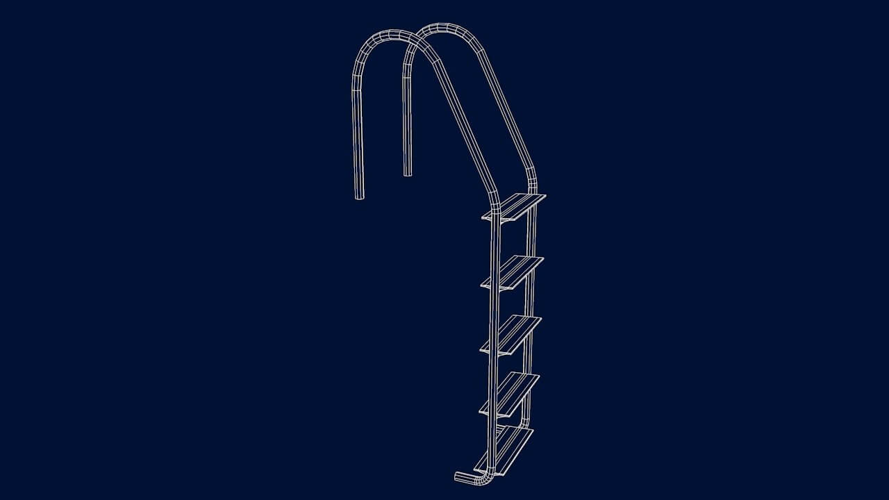 Swimming Pool Ladder - 3D Model by jd94