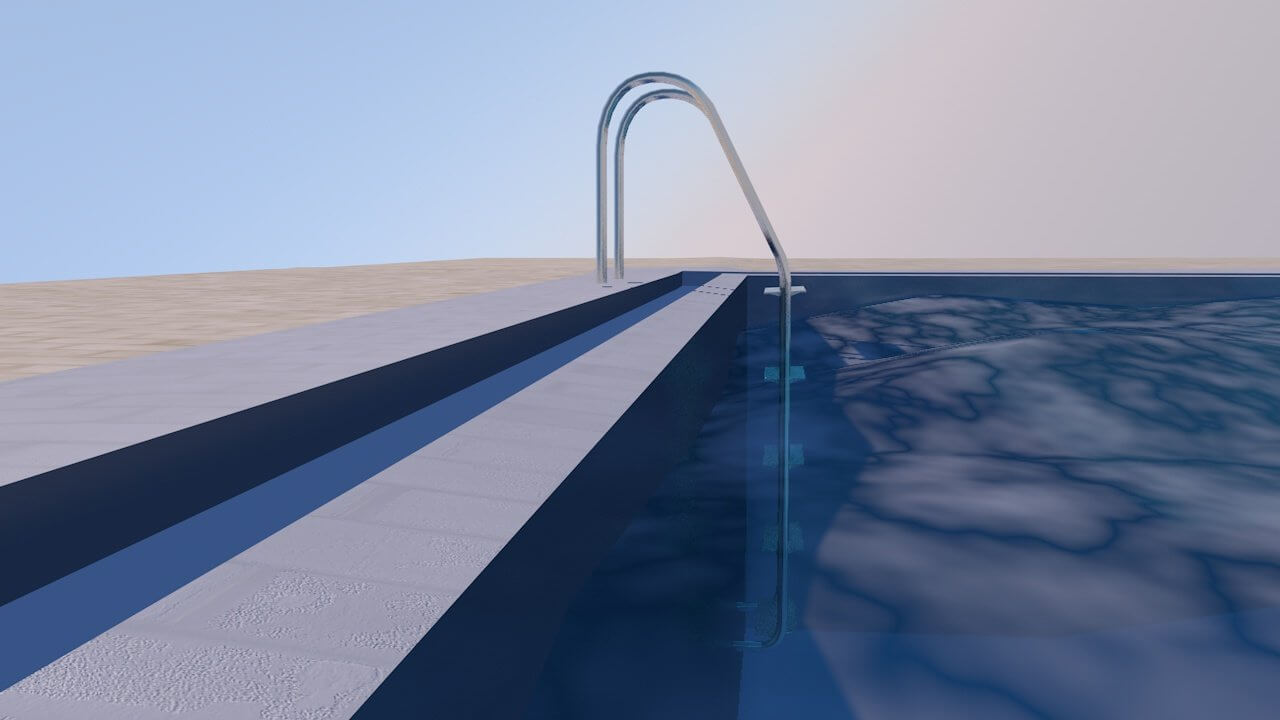 Swimming Pool Ladder - 3D Model by jd94