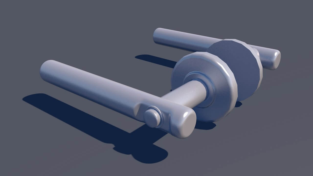 Round Door Handle Lever - 3D Model by jd94