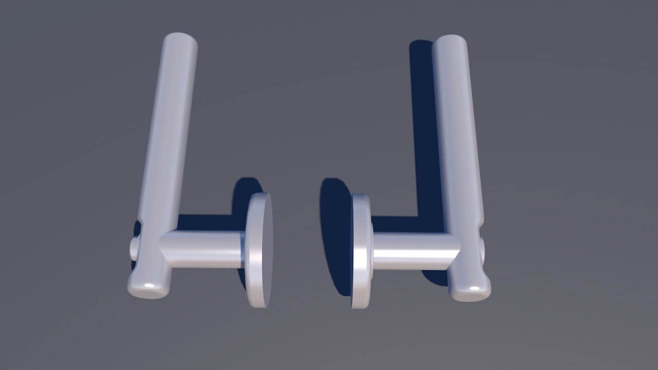 Round Door Handle Lever - 3D Model by jd94