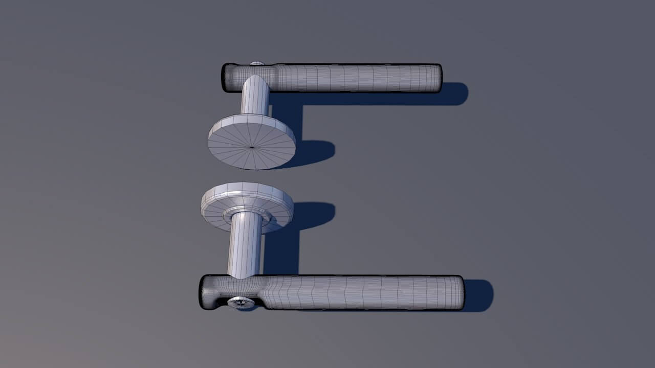 Round Door Handle Lever - 3D Model by jd94