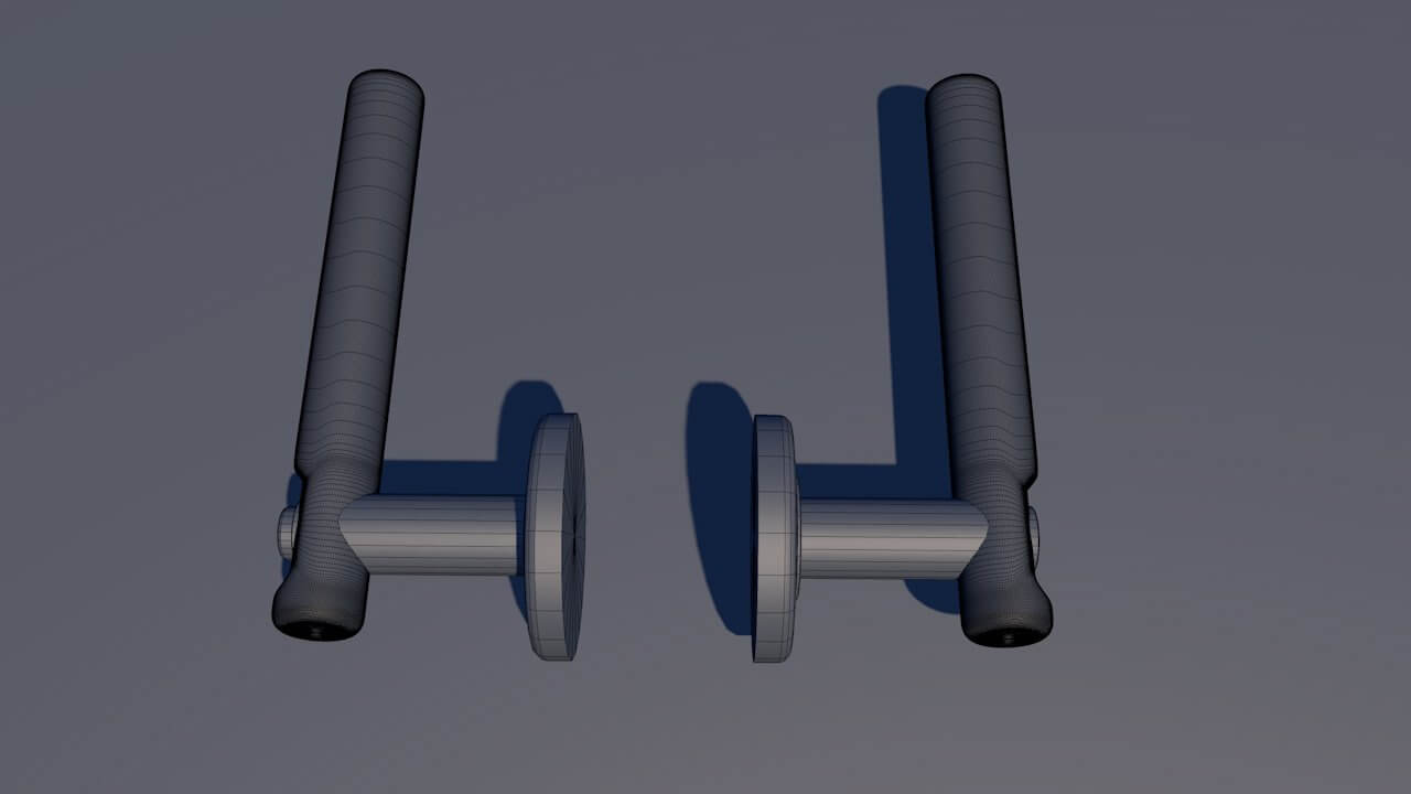 Round Door Handle Lever - 3D Model by jd94