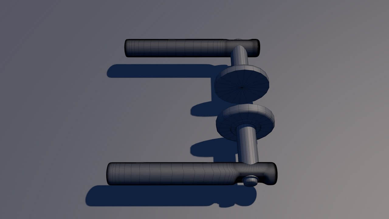 Round Door Handle Lever - 3D Model by jd94