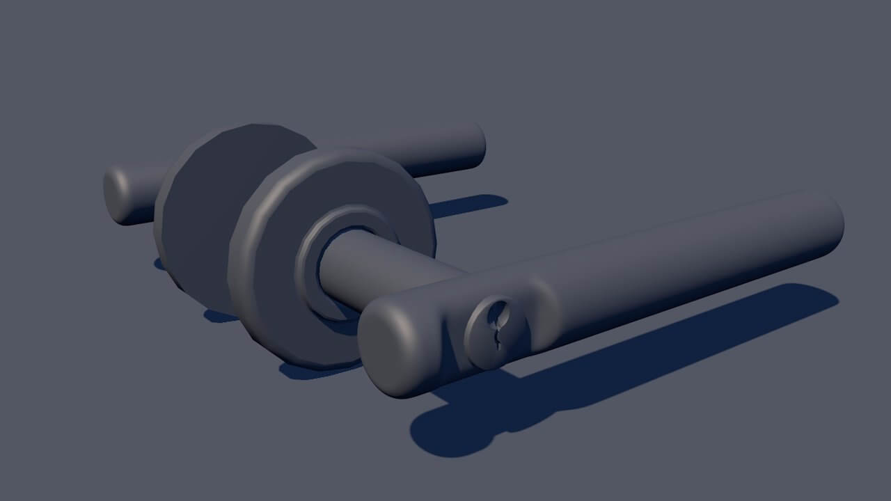 Round Door Handle Lever - 3D Model by jd94