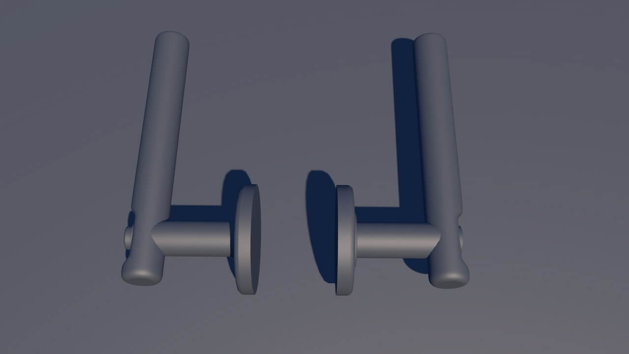 Round Door Handle Lever - 3D Model by jd94