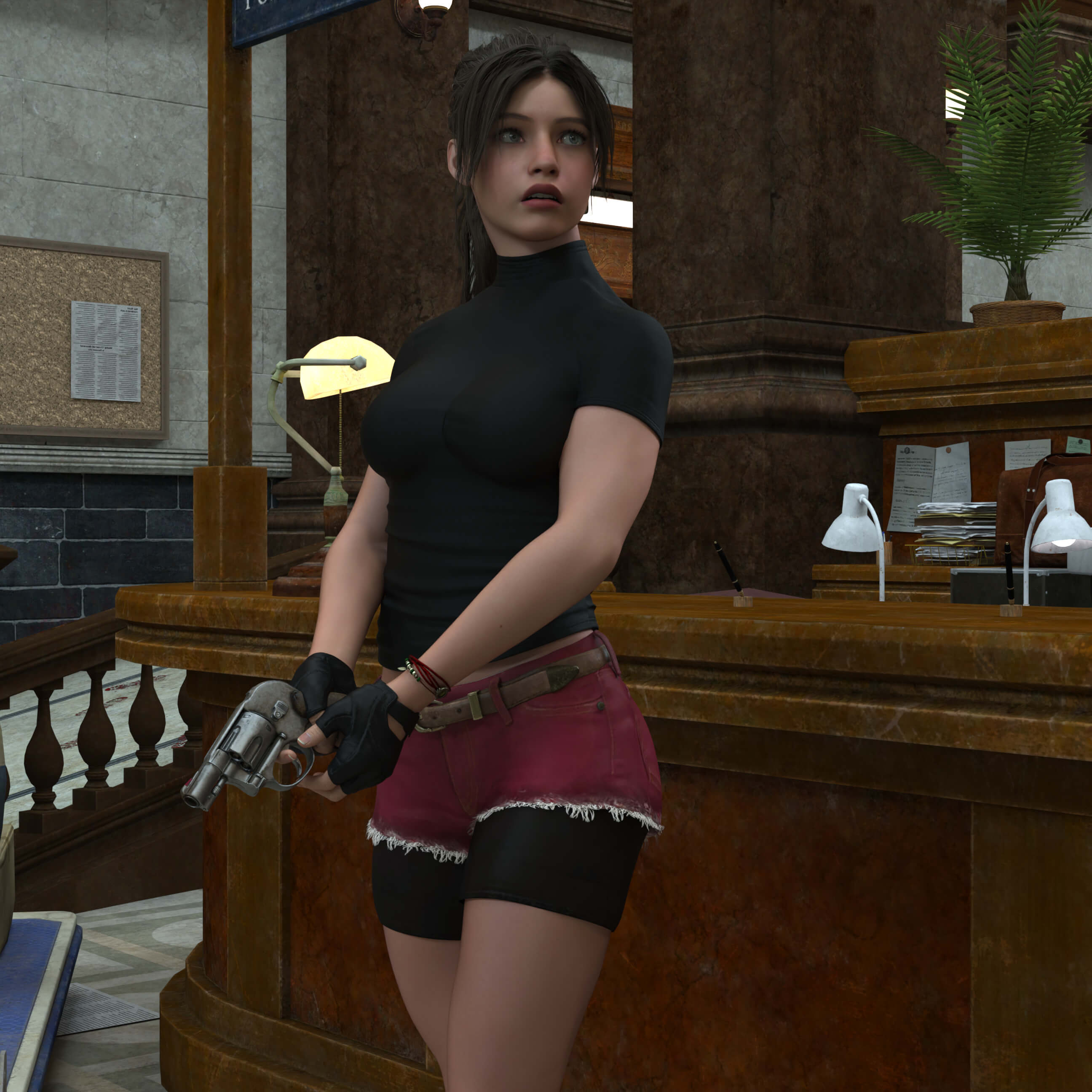 Claire RPD 3D Render, Digital Art by jdsg90