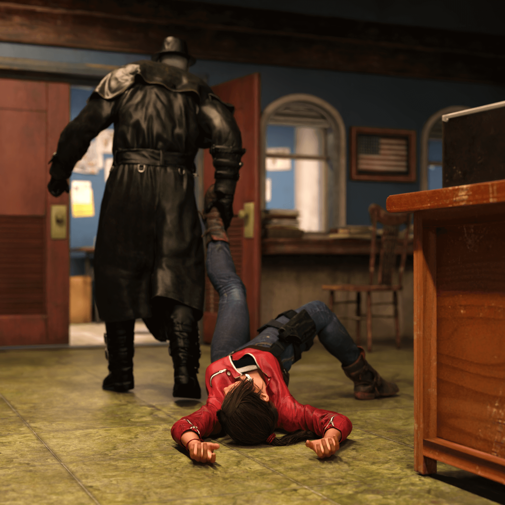 Claire vs Mr. X 3D Render, Digital Art by jdsg90