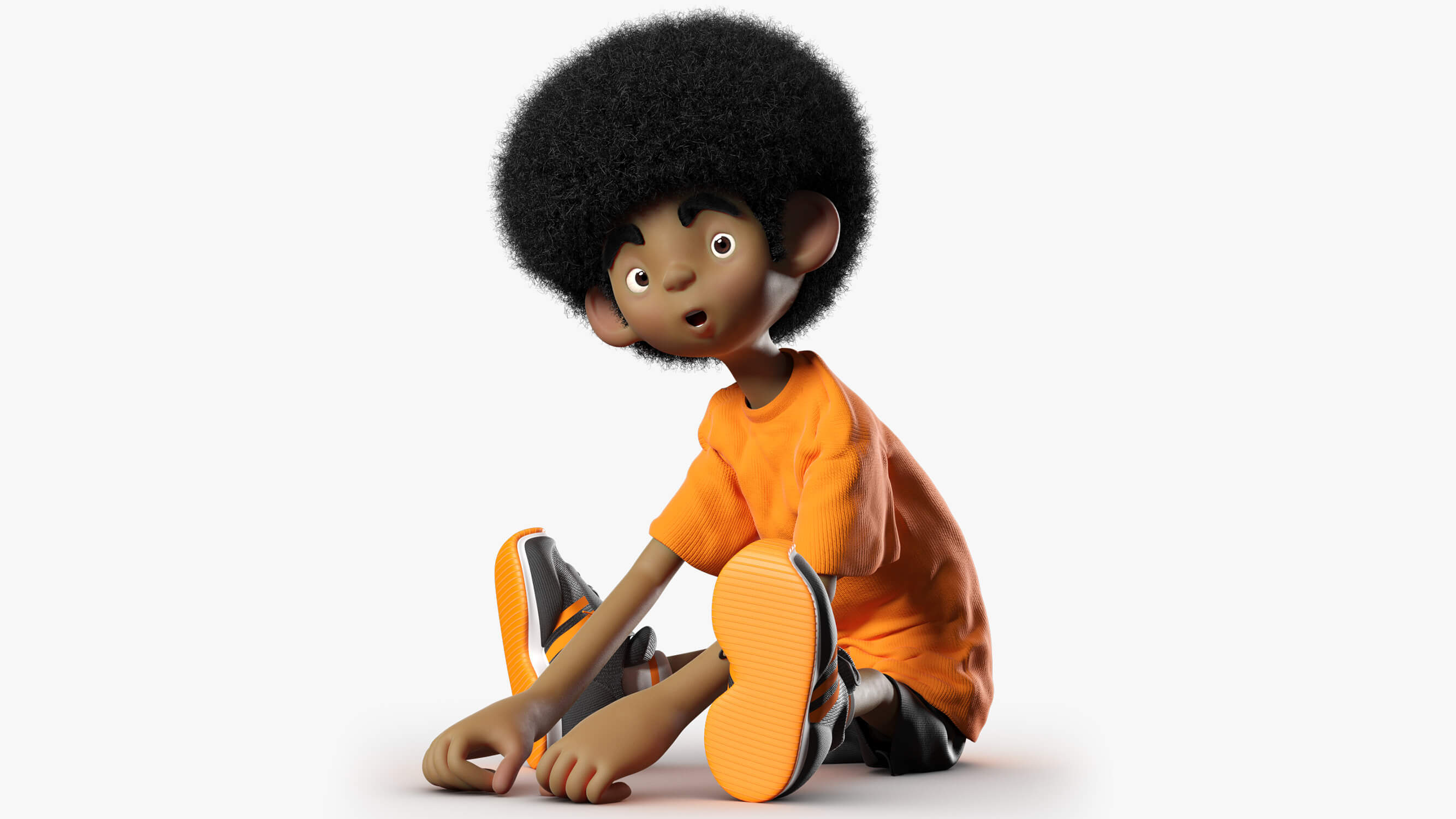 Afro Hair Kid - 3D Model by jebcg