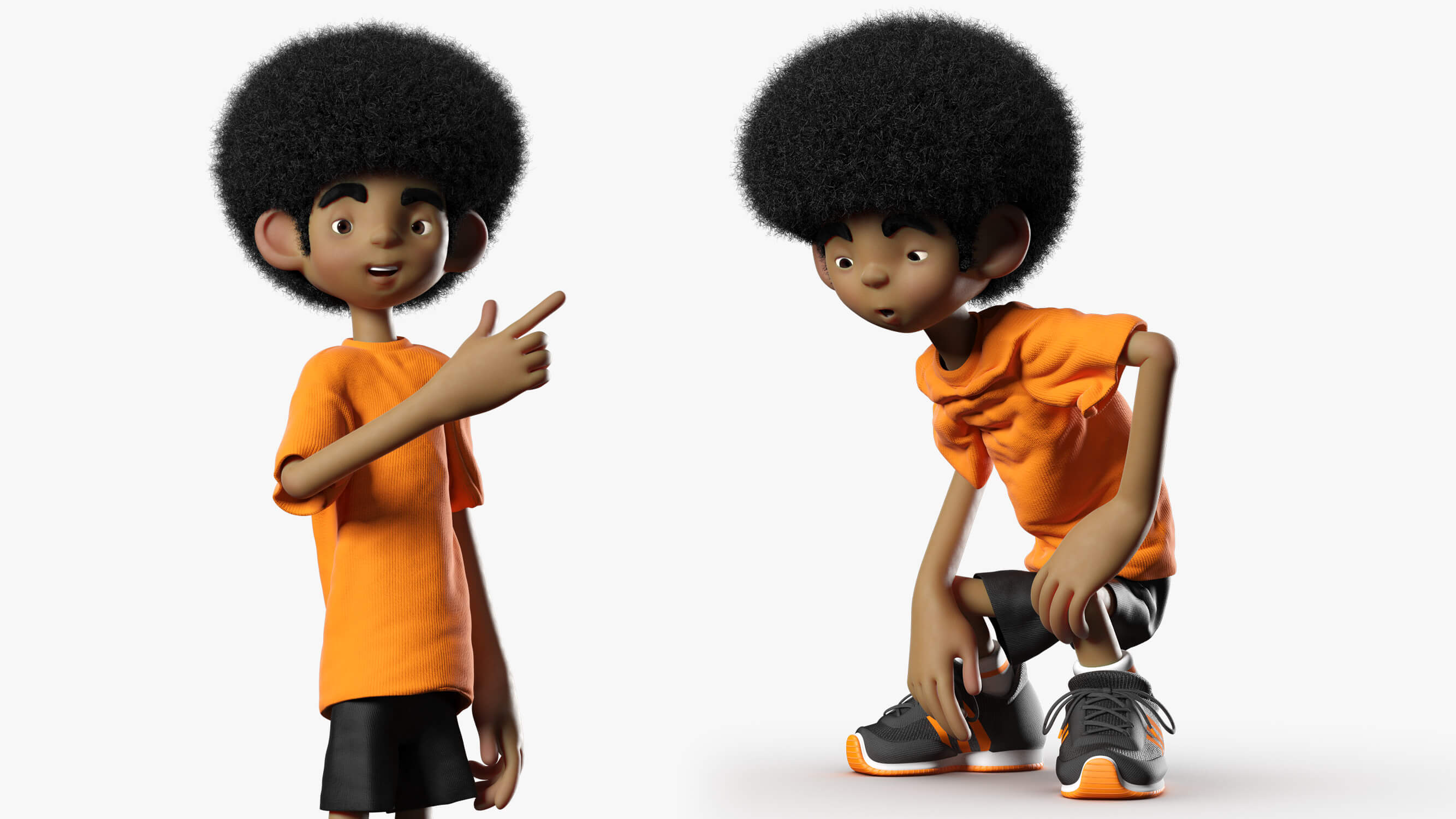 Afro Hair Kid - 3D Model by jebcg