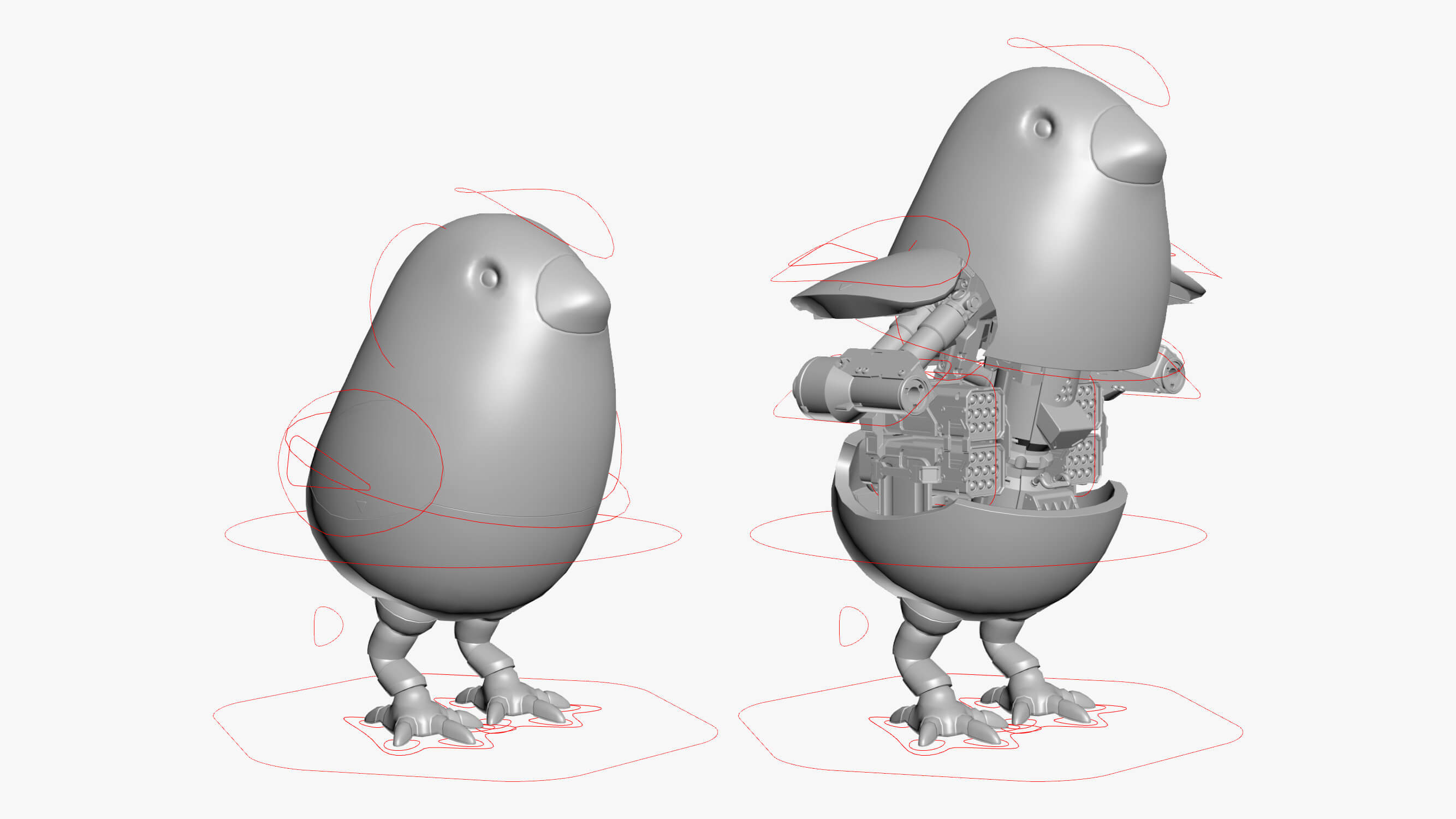 Chicken Robot - 3D Model by jebcg