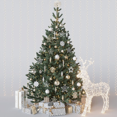Gold Christmas Tree - 3D Model by jemsjamjo