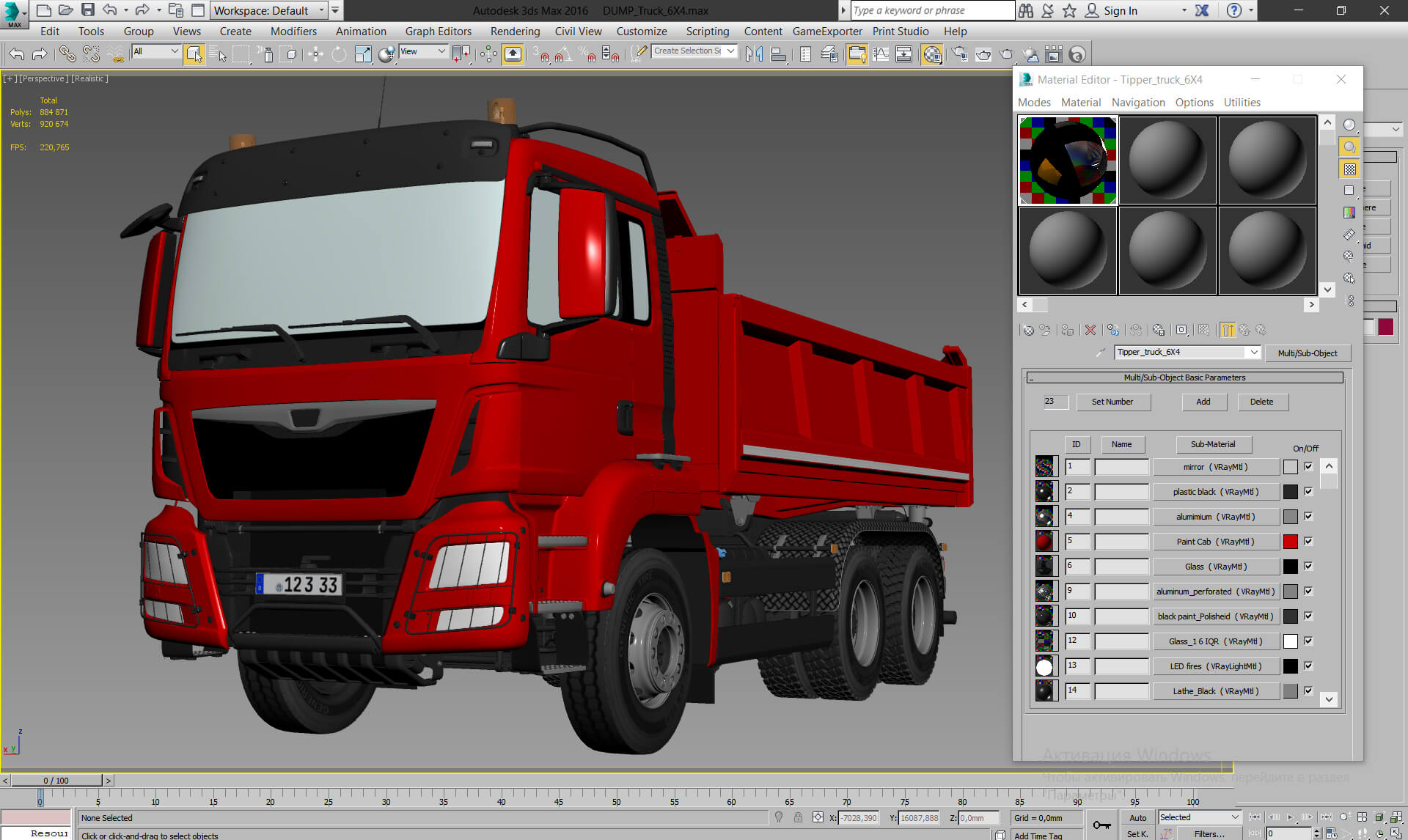 Dump Truck 6X4 - 3D Model by jenek